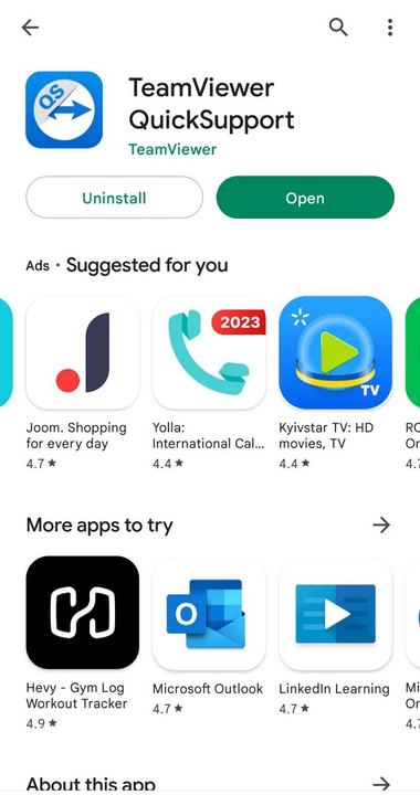 Remote installation with QuickSupport (Android) – Eyezy