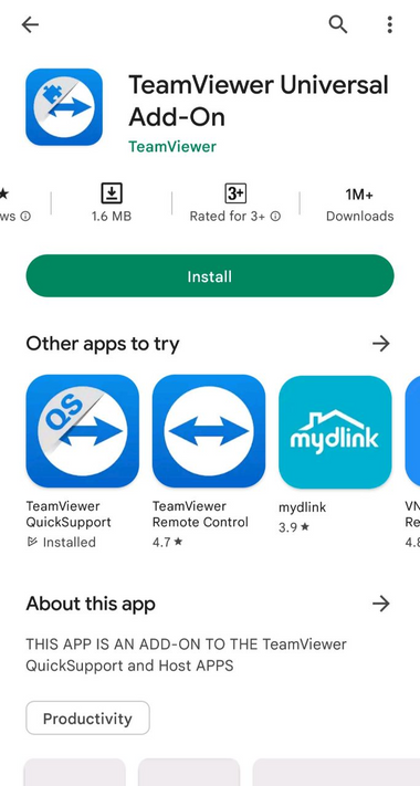 Instalación remota con QuickSupport (Android) – Ayuda
